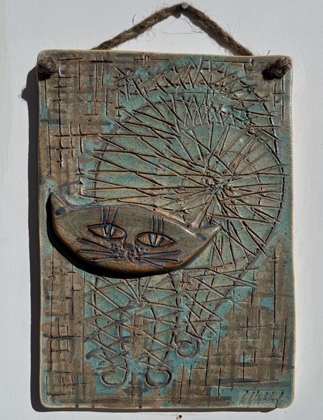 Ulla Winblad Alingsås Keramik Tile Wall Plaque Cat - Etsy
