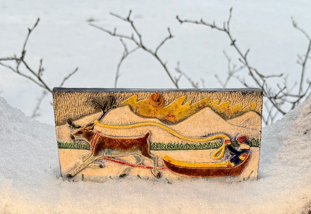 Swedish Sami Sled Tile Relief - Etsy