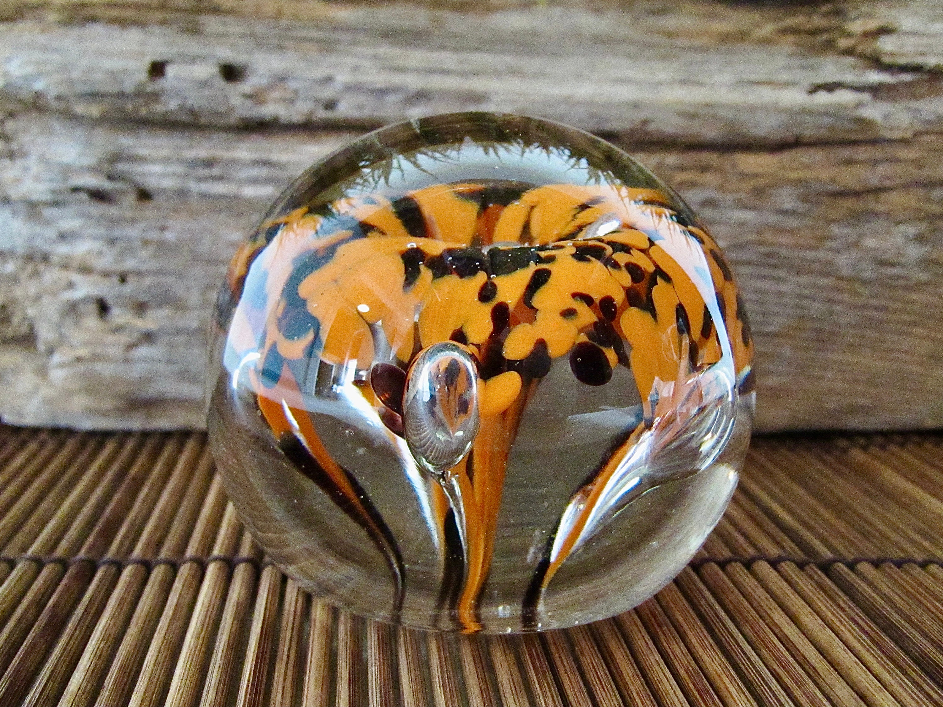 Office Home & Living Black Confetti Paperweight Signed etna.com.pe