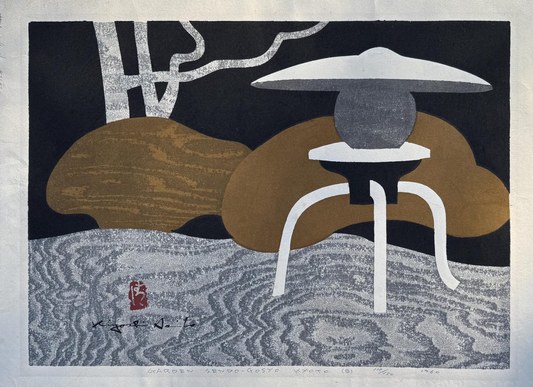 Kiyoshi Saito "sendo-gosyo" Woodblock Signature and Chop Mark #118/150 ...