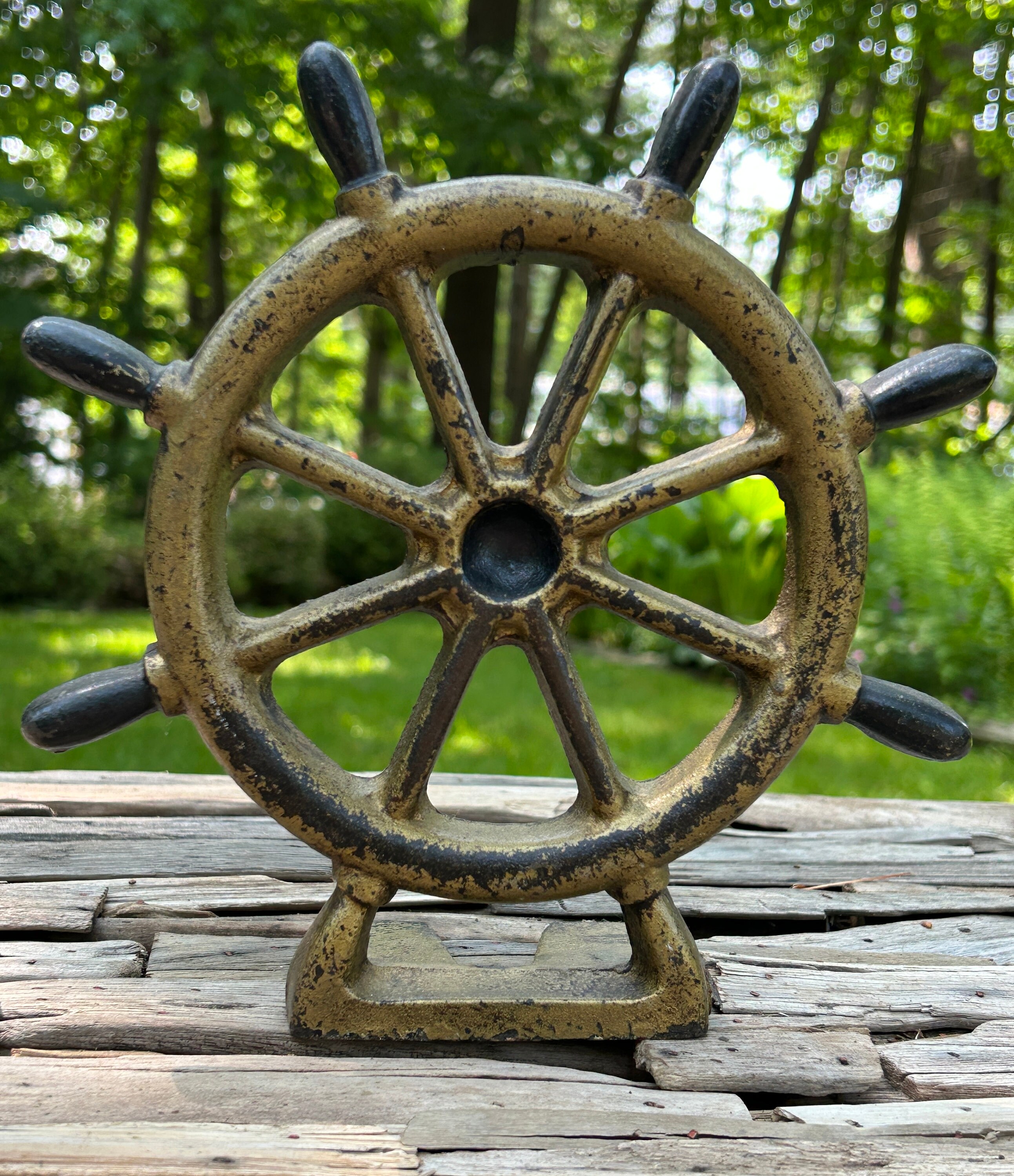 Cast Iron Ships Wheel Wedge Doorstop. - Etsy