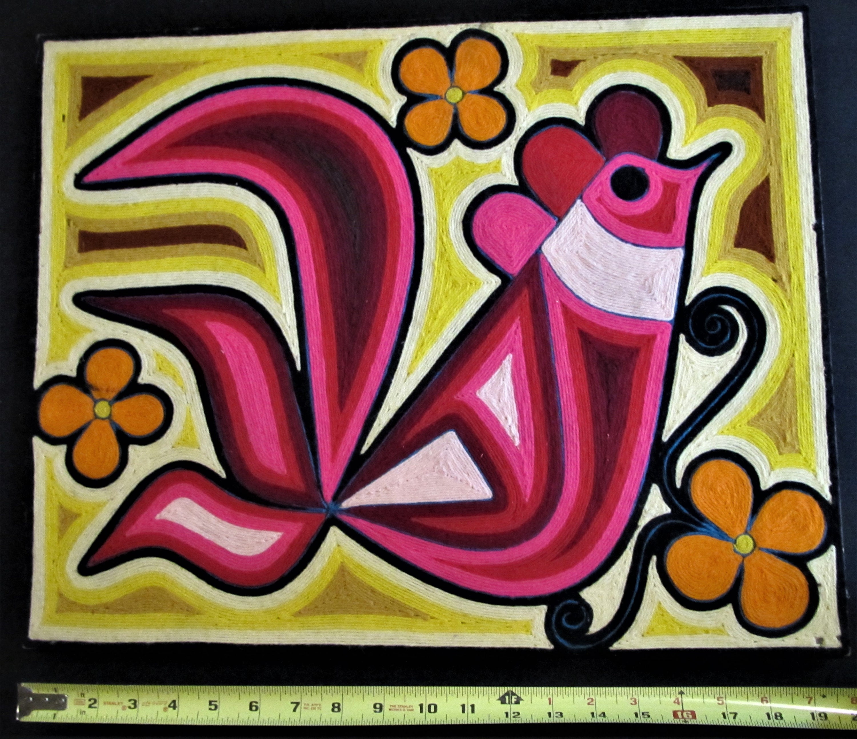 Retro String Art Rooster MCM Hot Pink/yellow - Etsy