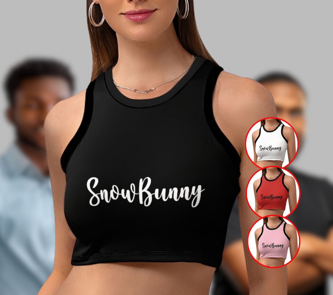 Snowbunny Cropped Slim Racer Tank Top QOS Shirt BBC Clothing Queen of ...