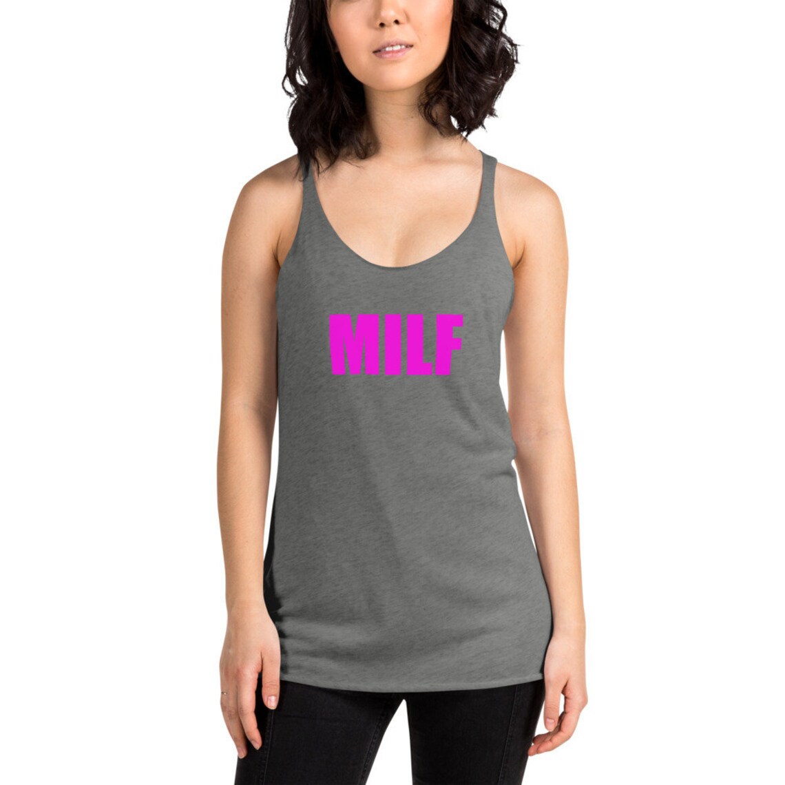 Milf Tank Top Sexy Sex Themed Gym Workout Hotwife Would Like Etsy