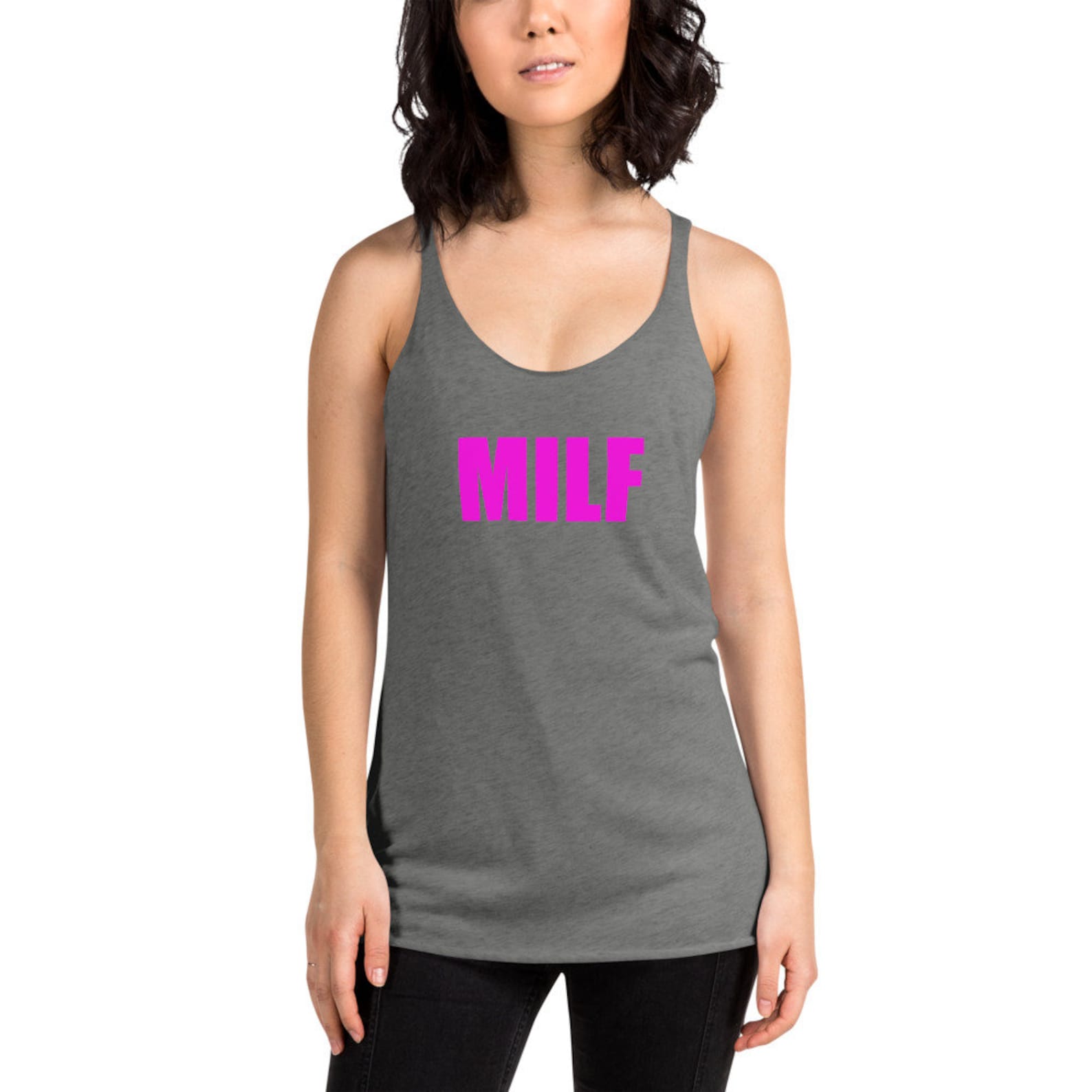 Milf Tank Top Sexy Sex Themed Gym Workout Hotwife Would Like Etsy