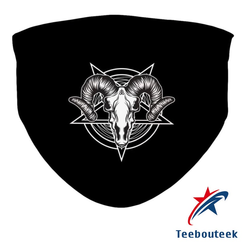 Satanic Face Mask Baphomet Face Mask With Filter Pocket - Etsy
