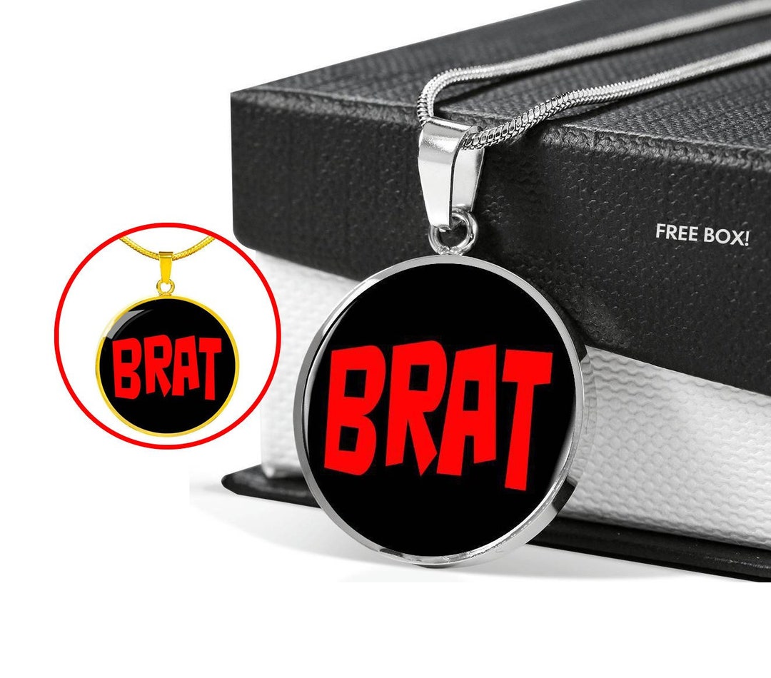 BRAT Luxury Necklace Silver or 18k Gold Pendant Sexy Flirty - Etsy