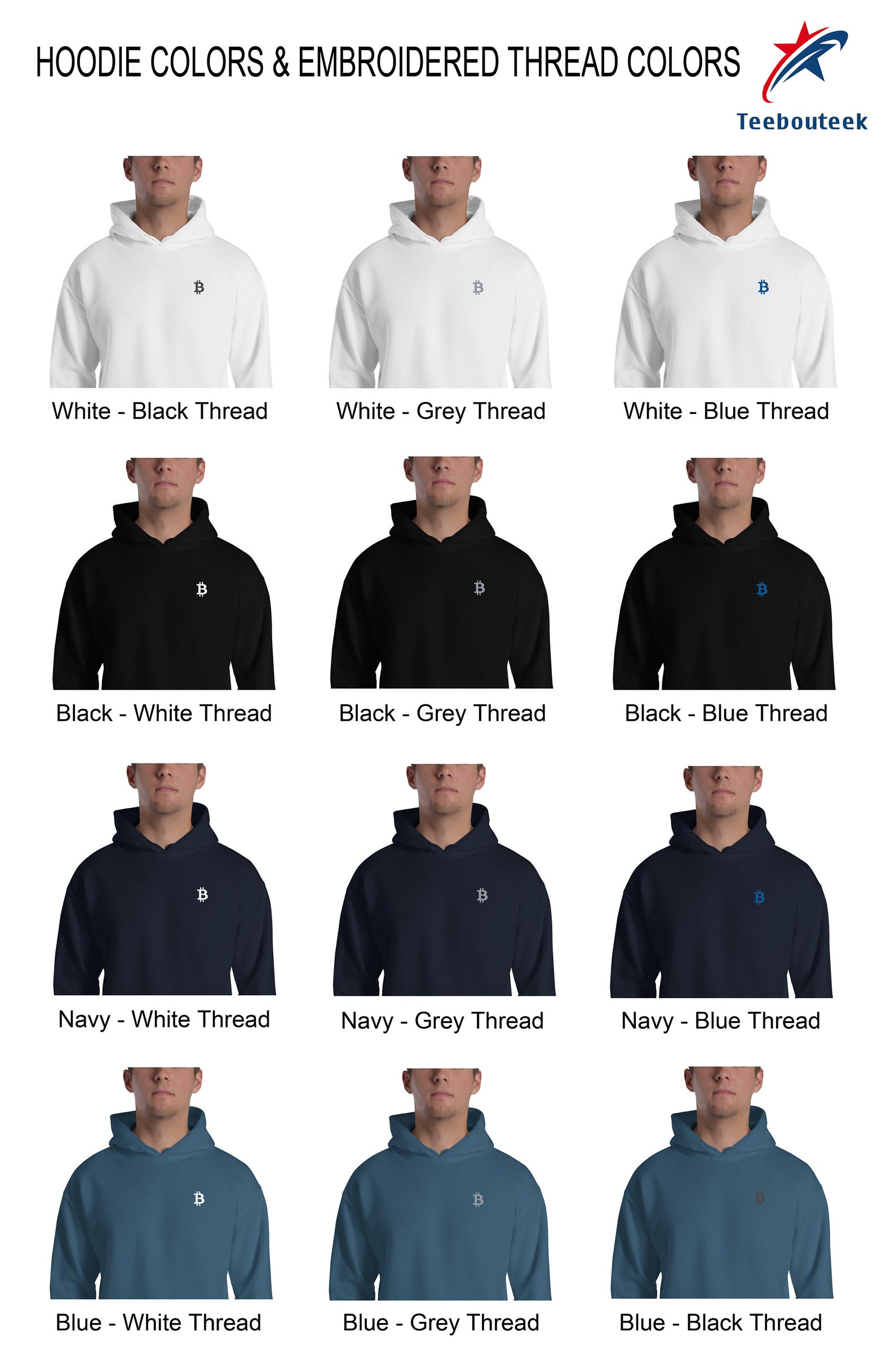 Bitcoin Embroidered Hoodie Elegant Simple & Classy. Cool | Etsy