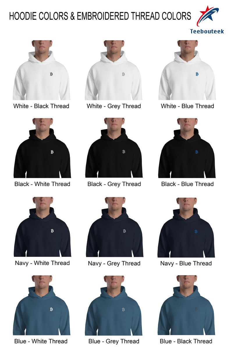Bitcoin Embroidered Hoodie Elegant Simple & Classy. Cool - Etsy