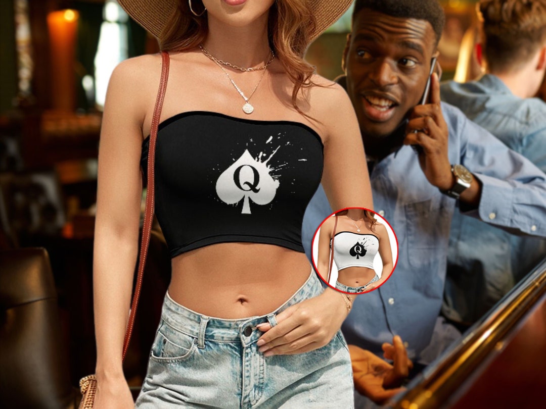 Qos Queen Of Spades Crop Symbol Tube Top Bbc Clothing Etsy