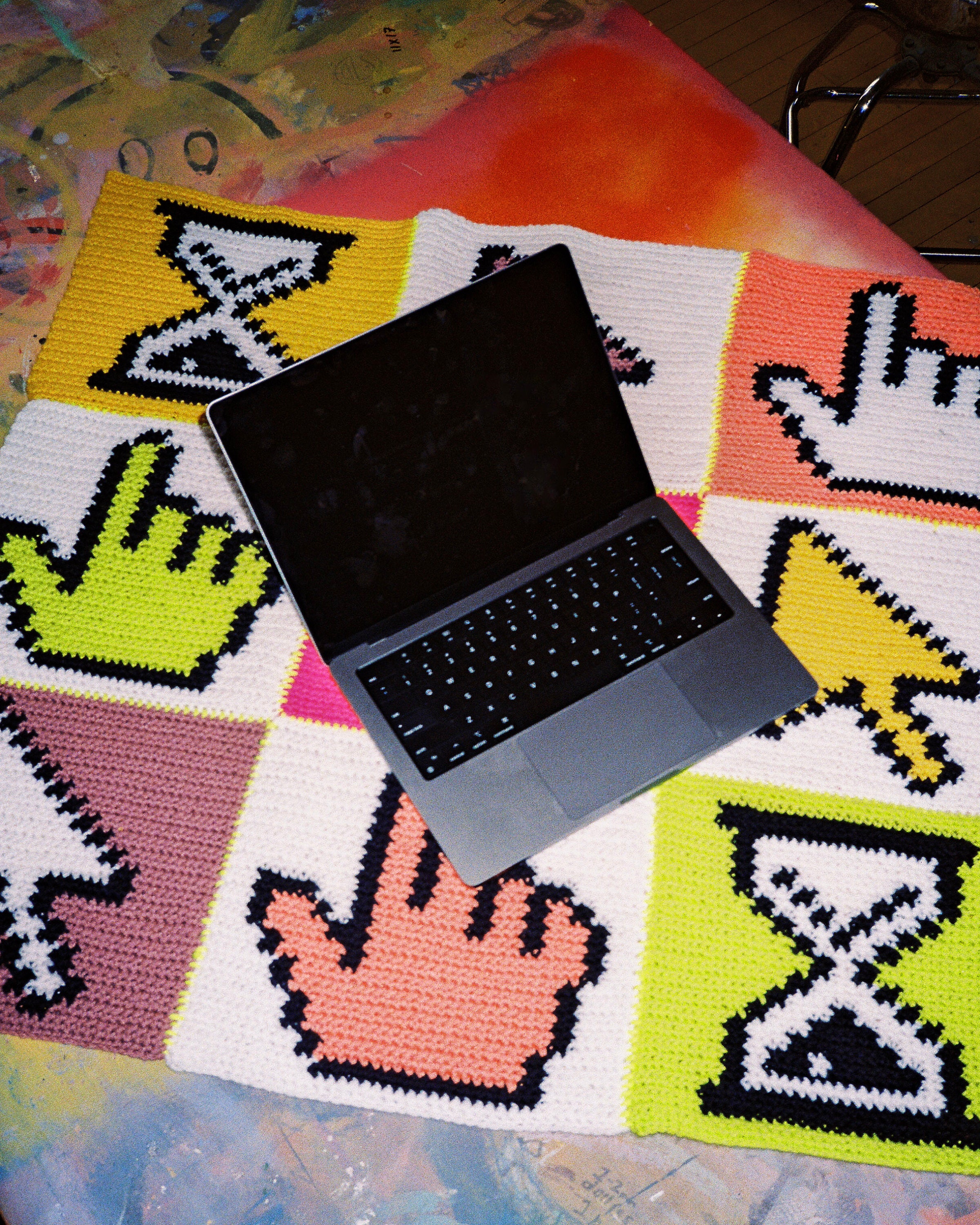 Computer Finger Crochet Pattern / Granny Square Tapestry Pattern - Etsy