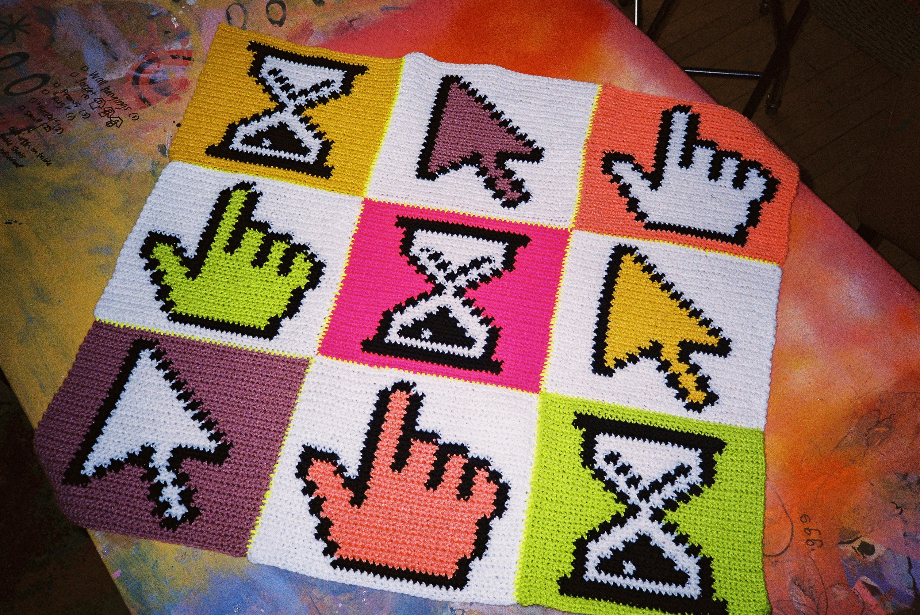 Computer Finger Crochet Pattern / Granny Square Tapestry Pattern - Etsy