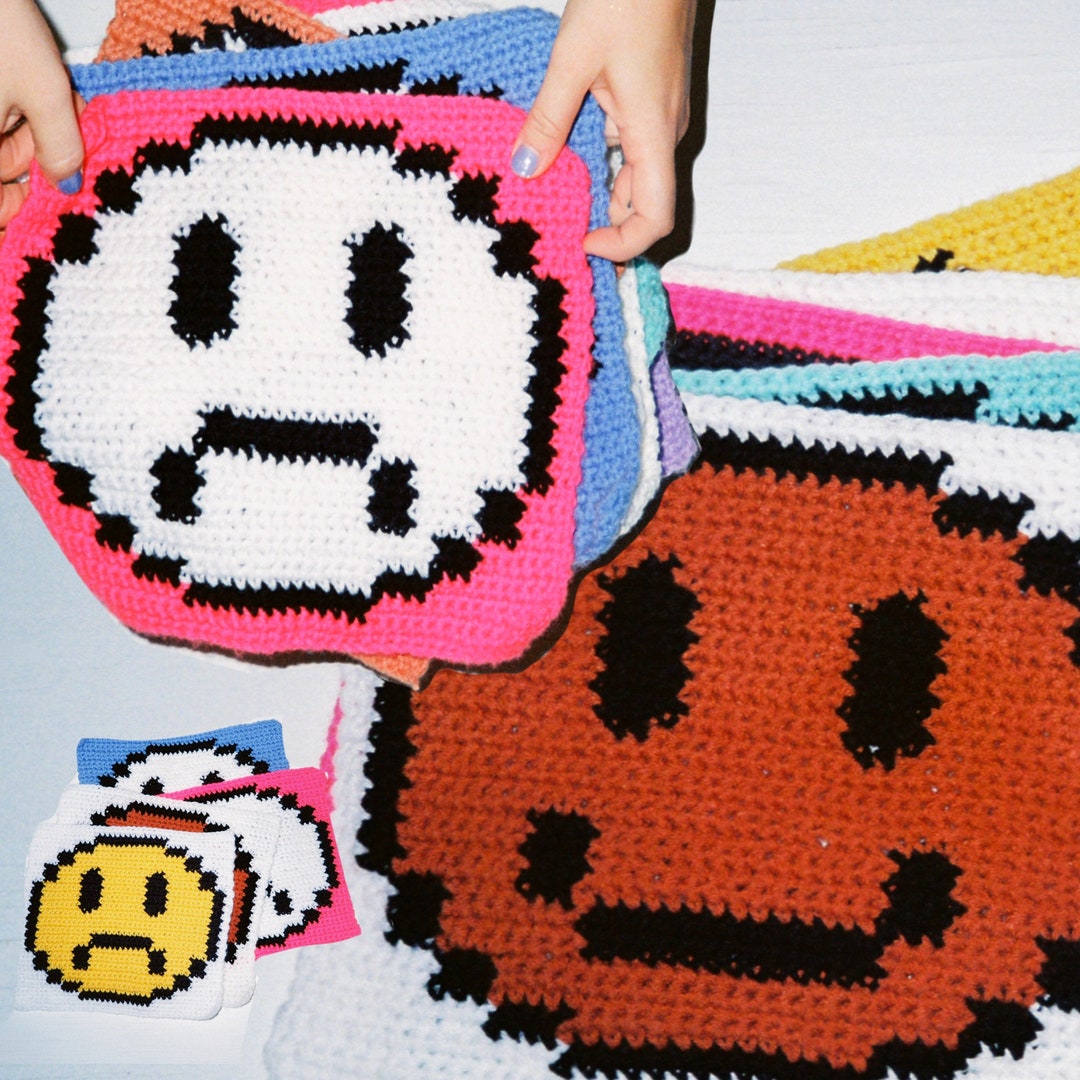 Two Pattern Bundle: Smiley and Sad Face Crochet Patterns - Etsy