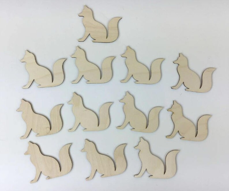 Fox Cut Out Wood Fox Blank Cut Out Fox Wooden Cutout Small | Etsy