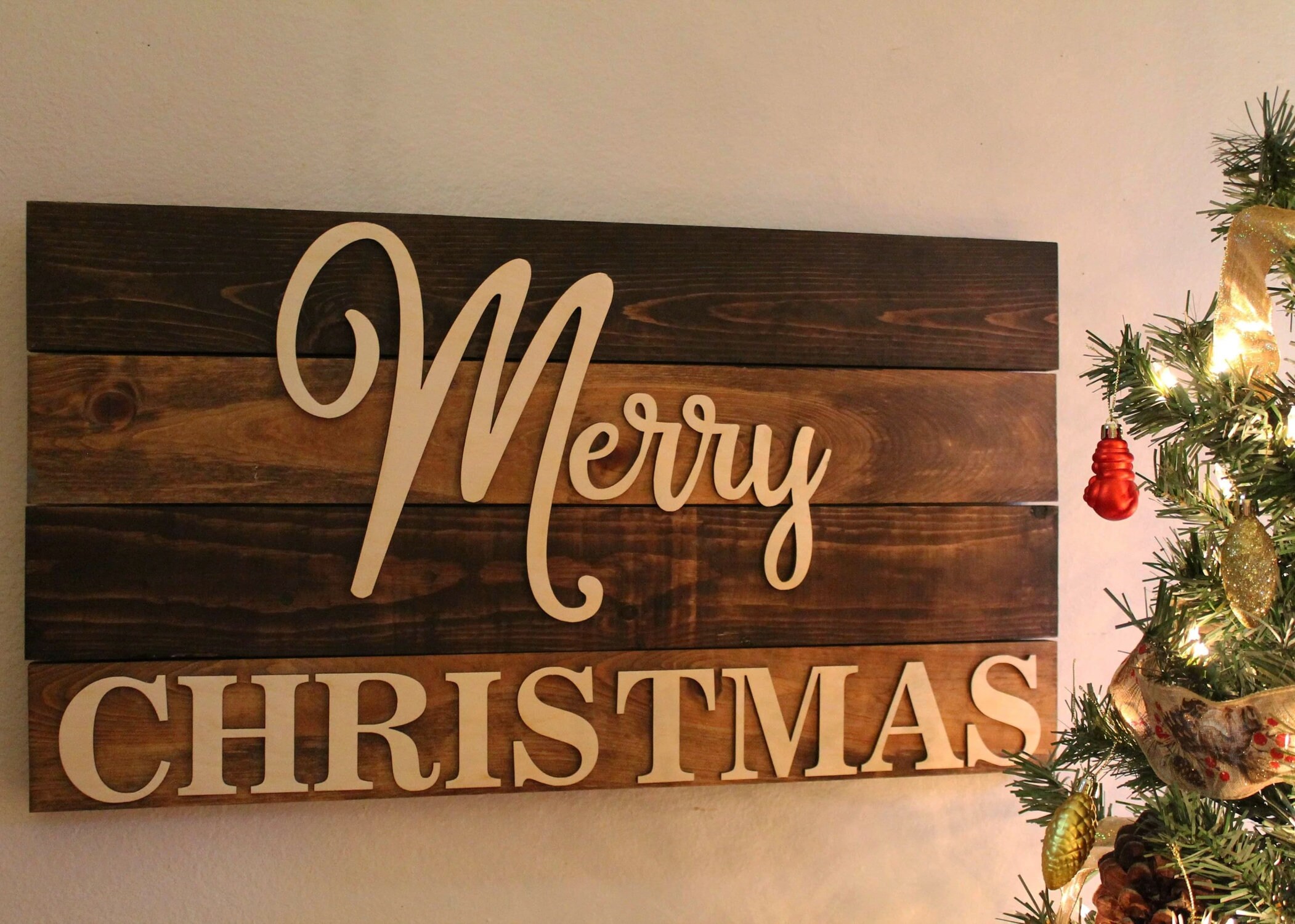 Merry Christmas Wood sign Merry Christmas Rustic Sign | Etsy