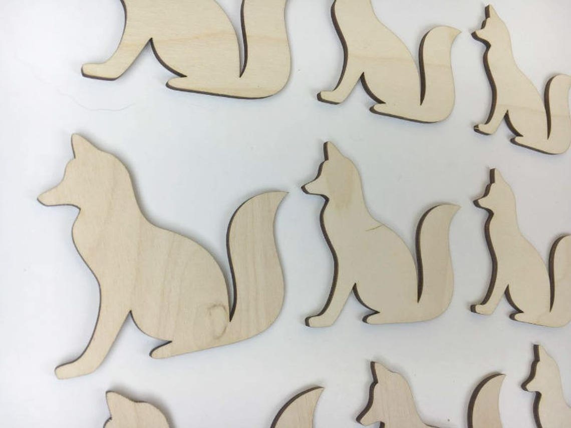 Fox Cut Out Wood Fox Blank Cut Out Fox Wooden Cutout Small | Etsy