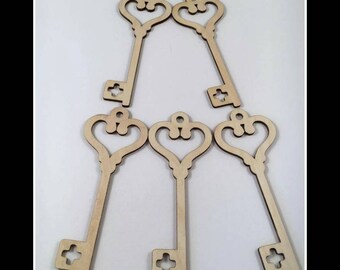 Wooden skeleton key | Etsy