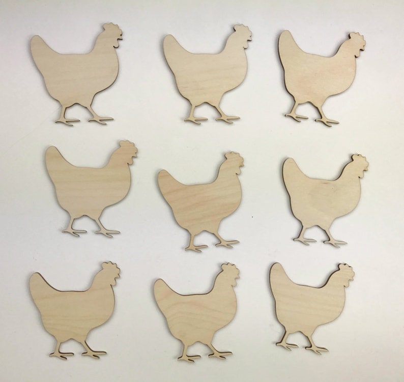 Chicken Wood Cutouts Chicken Wood Shapes Animal Wood Shapes | Etsy