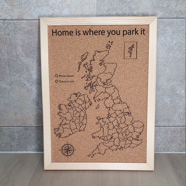Uk Map Pin Board - Etsy UK