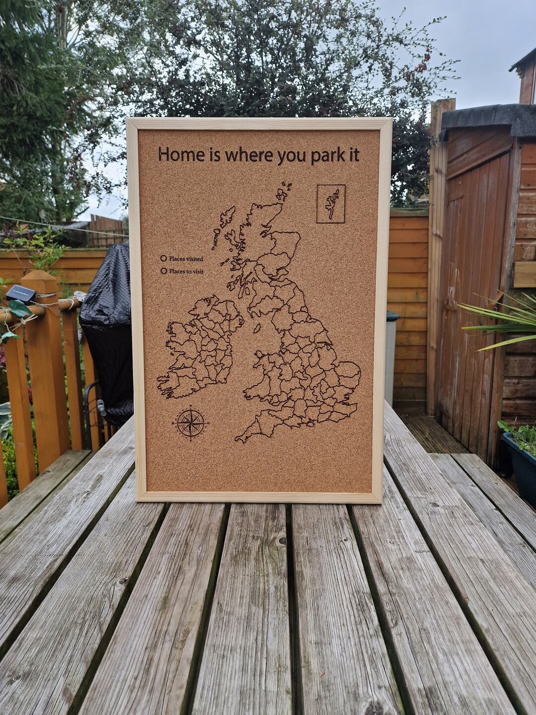 British Isles Pin Board Map in Cork With 60 Pins - Large 60mm X 400mm ...