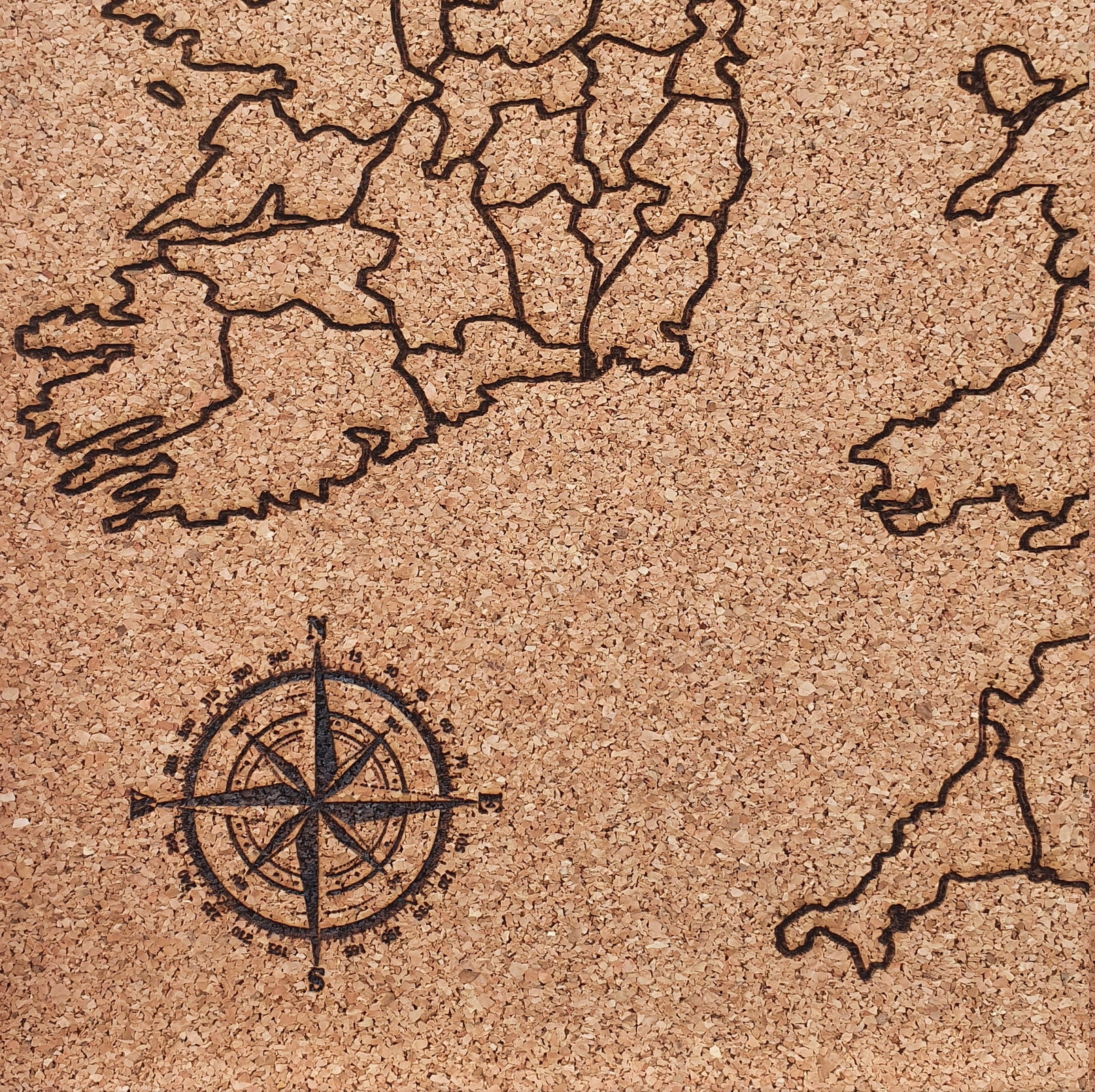 British Isles Pin Board Map in Cork With 60 Pins Engraved | Etsy UK