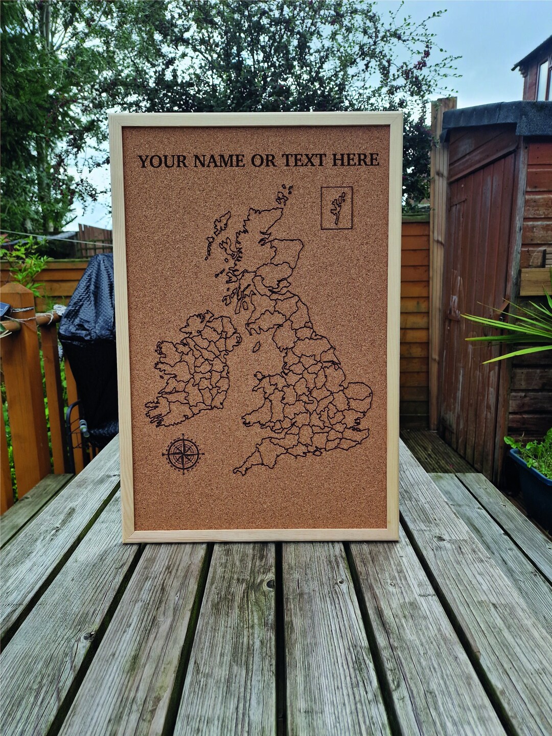 British Isles Pin Board Map in Cork With 50 Pins Large 600mm X 400mm ...