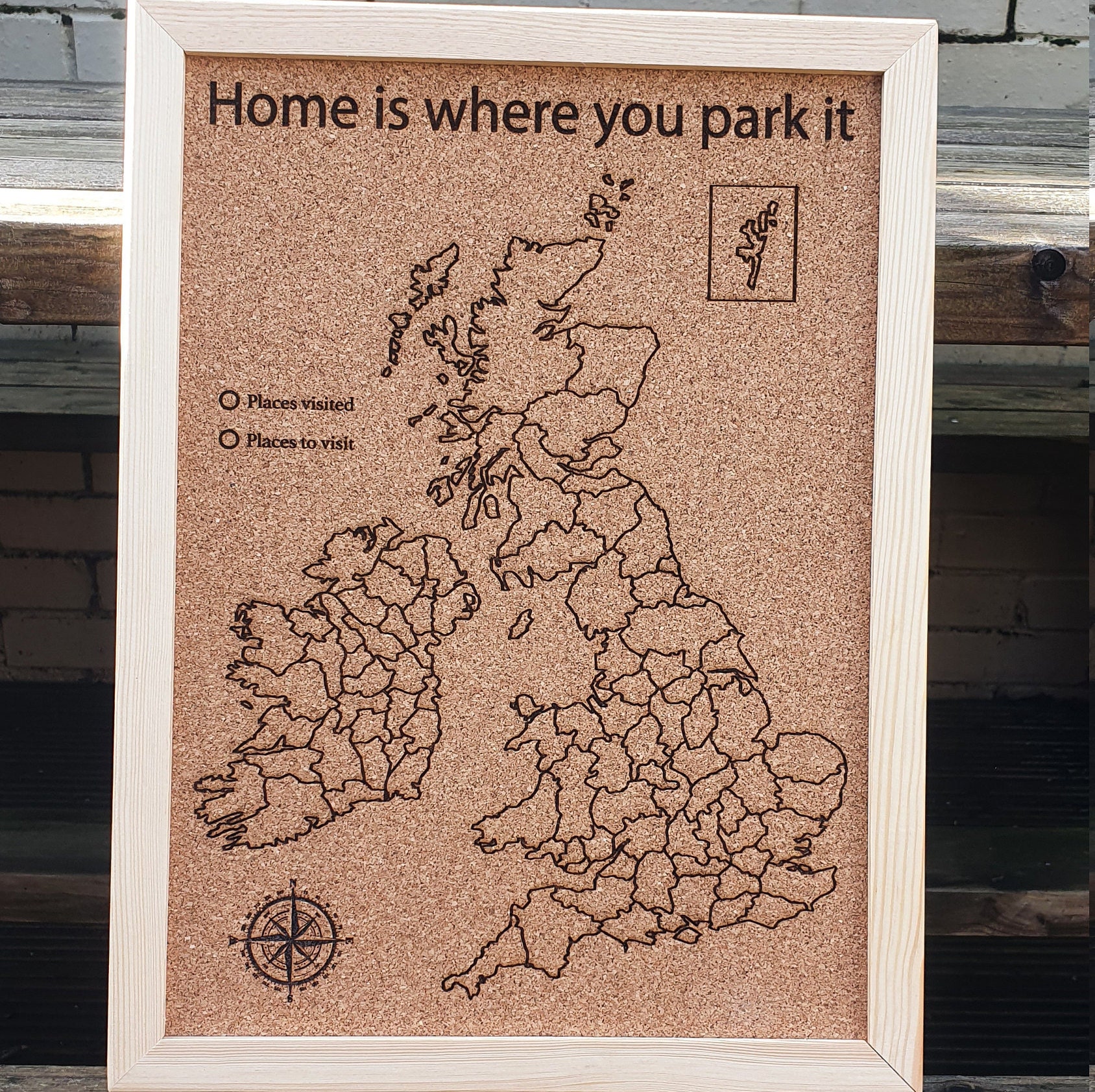 British Isles Pin Board Map in Cork With 60 Pins Standard - Etsy UK