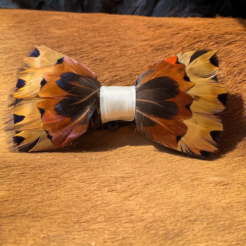 Turkey Feather Bow Tie - Etsy