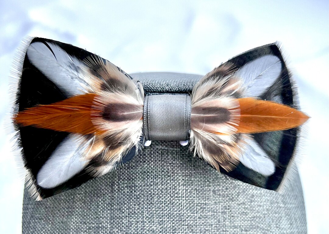 Duke - Turkey and Duck Feather Bow Tie - Etsy