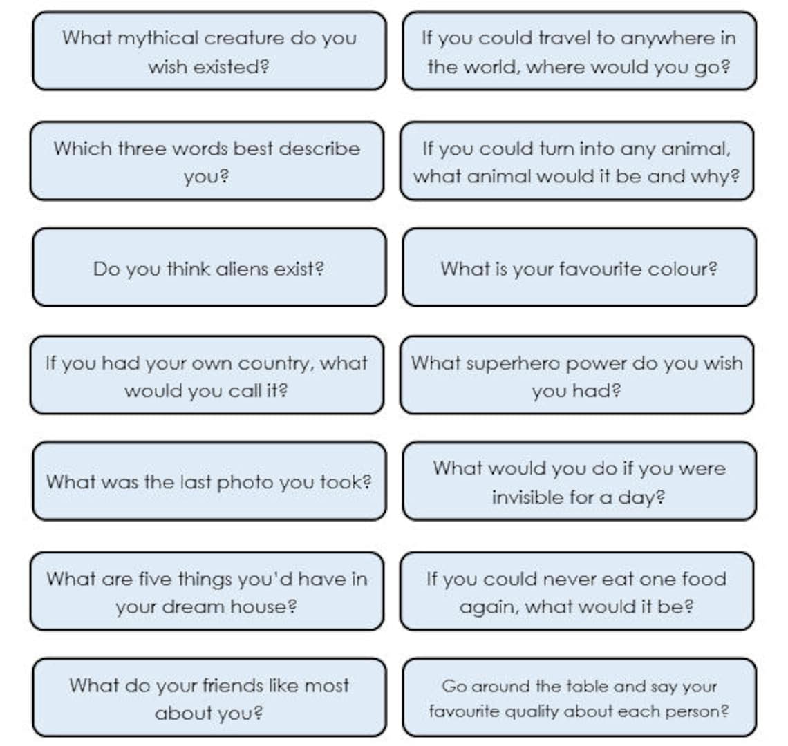 100 Conversation Starters for the Dinner Table - A Fun Family Game for ...