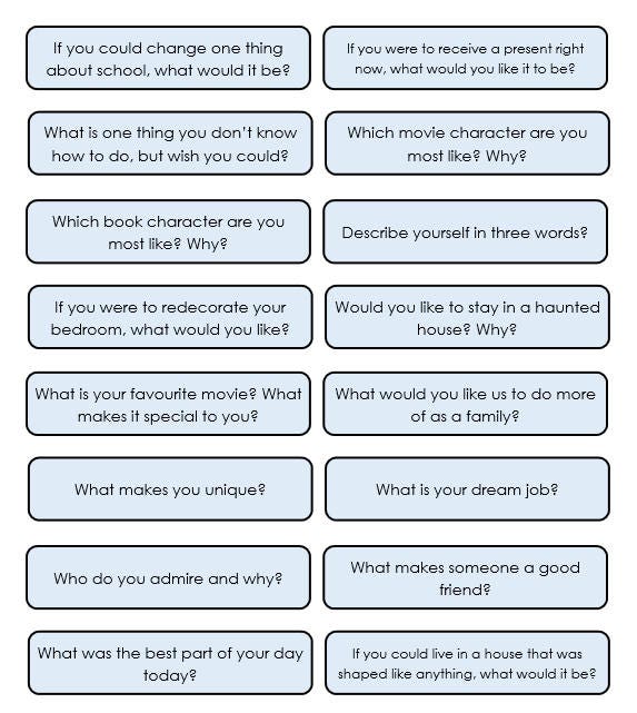 100 Conversation Starters for the Dinner Table - A Fun Family Game for ...