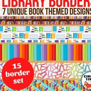 Library Borders, Printable Bulletin Board Borders, Classroom Decor ...