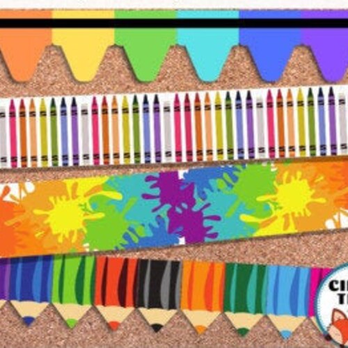Printable Bulletin Board Borders Rainbow Classroom Decor - Etsy
