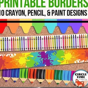 Printable Art Bulletin Board Borders, Art Classroom Decor, Art ...