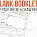Printable Booklet Templates, Horizontal Half Sheet Writing Paper, Blank ...