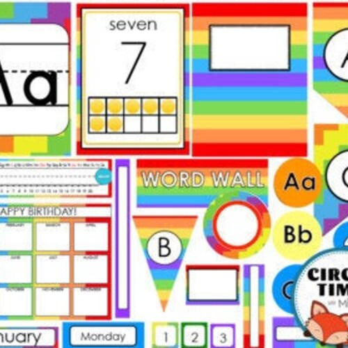 Printable Rainbow Classroom Decor Rainbow Theme Elementary - Etsy