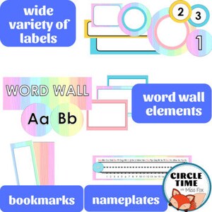 Printable Rainbow Classroom Decor, Pastel Rainbow Theme Classroom ...