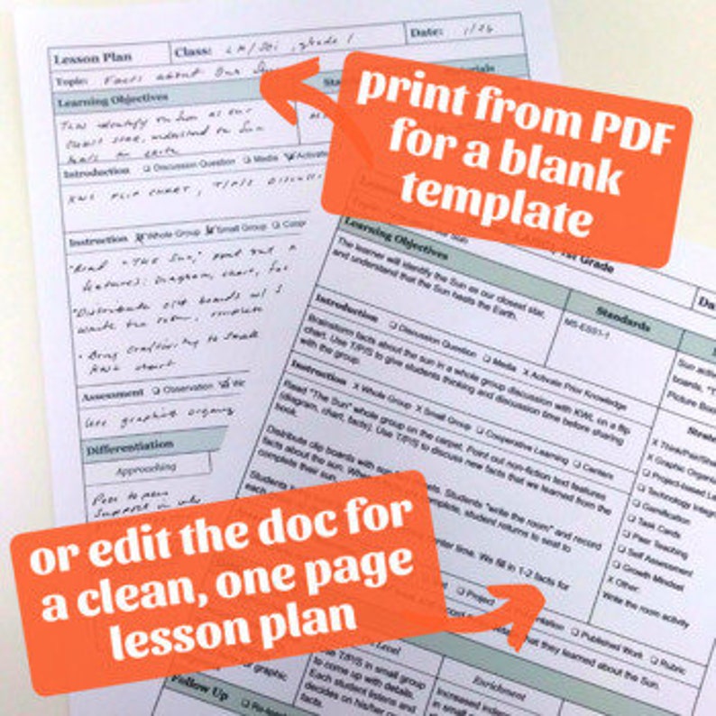 EDITABLE Lesson Plan Template in Google Docs, Digital Lesson Planner ...