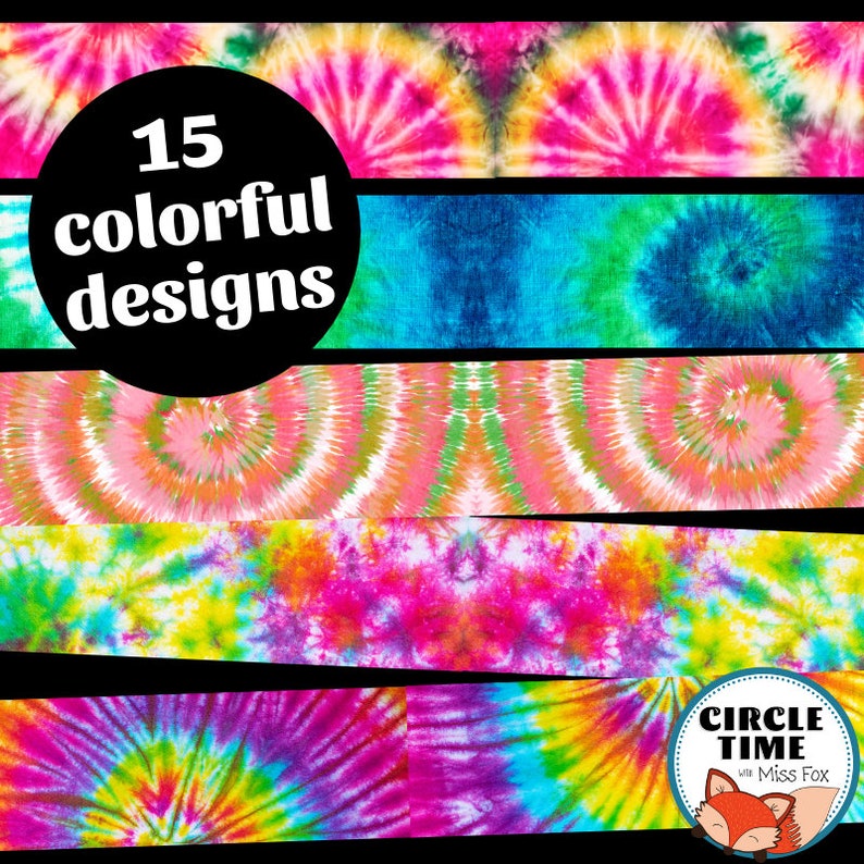 Printable Tie Dye Borders, Tie Dye Classroom Theme, Classroom ...