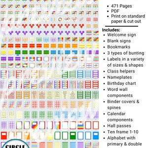 Printable Rainbow Classroom Decor, Rainbow Theme Elementary Classroom ...