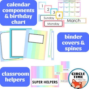 Printable Rainbow Classroom Decor, Pastel Rainbow Theme Classroom ...