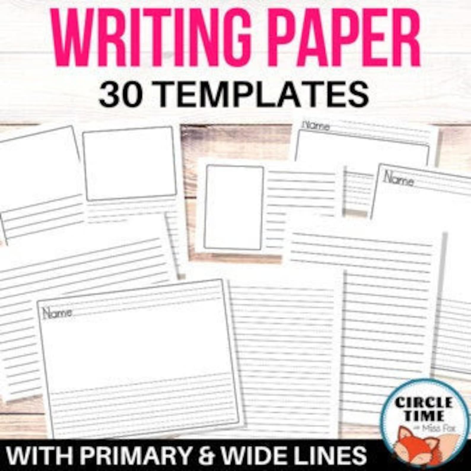 Printable Elementary Writing Paper, Wide Ruled and Primary Lined Paper ...