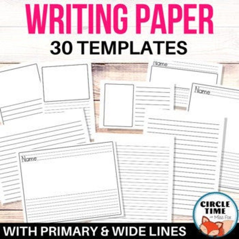 Printable Elementary Writing Paper, Wide Ruled and Primary Lined Paper ...