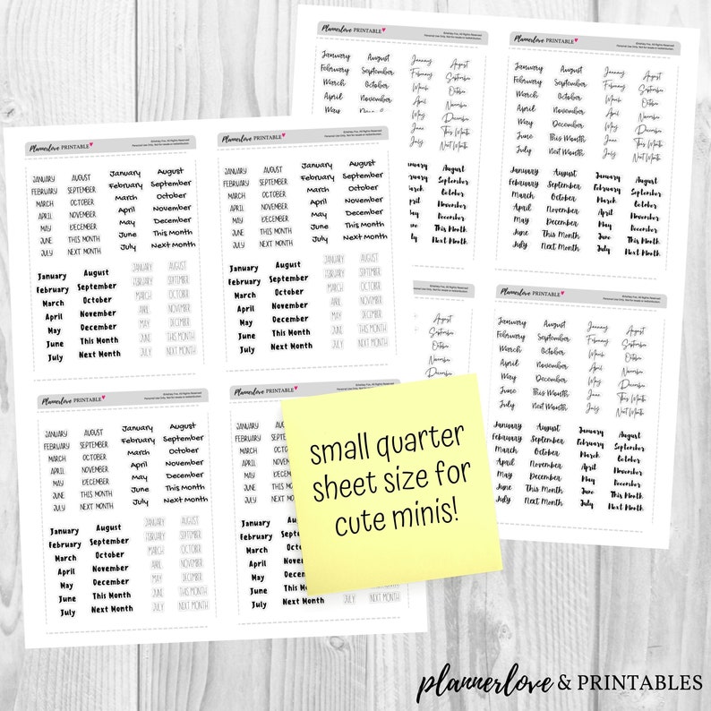 Printable Month Stickers: Cute Month Stickers, Printable Sticker Month ...