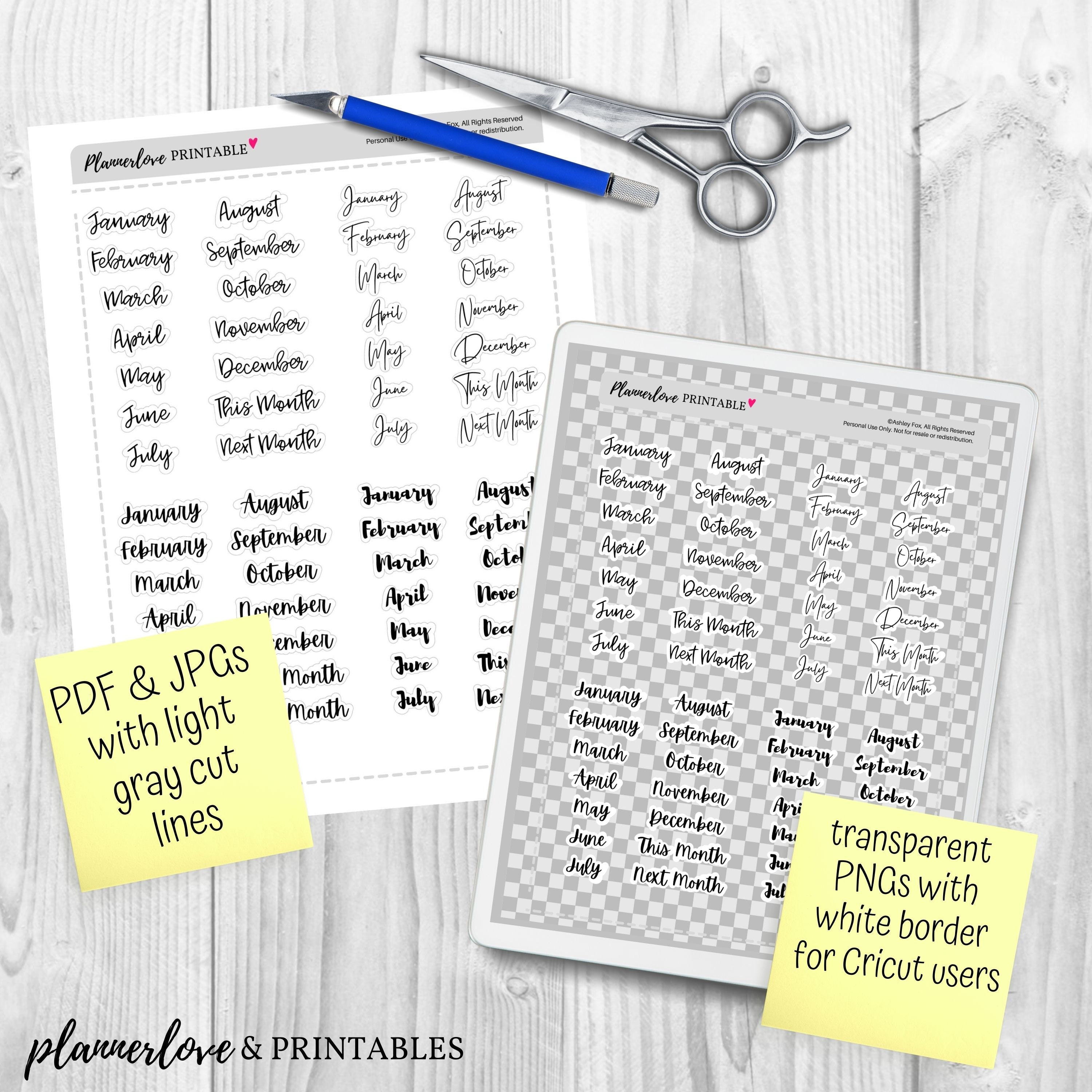 Printable Month Stickers: Cute Month Stickers, Printable Sticker Month ...