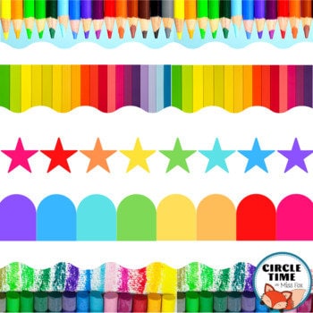 Printable Bulletin Board Borders Rainbow Classroom Decor - Etsy