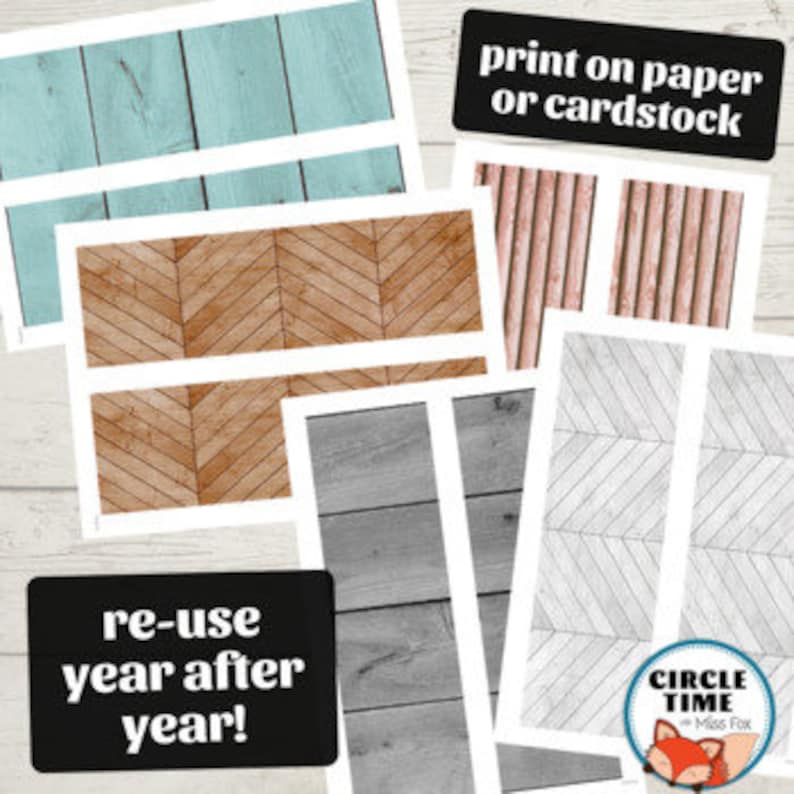 Farmhouse Classroom Decor, Printable Bulletin Board Borders, Wood ...