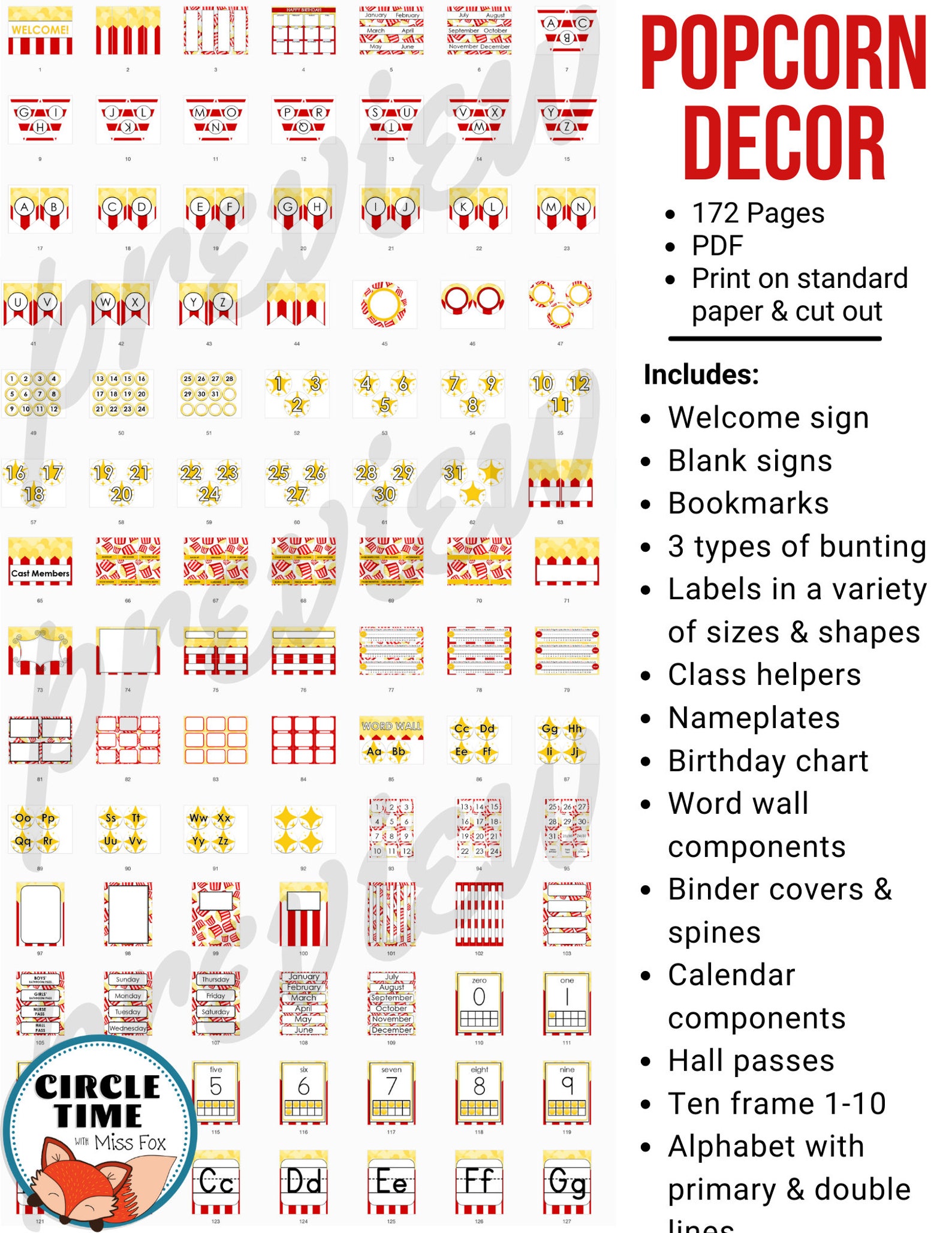 Printable Hollywood Classroom Decor, Movie Theater Classroom Decor ...