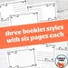 Printable Booklet Templates, Horizontal Half Sheet Writing Paper, Blank ...