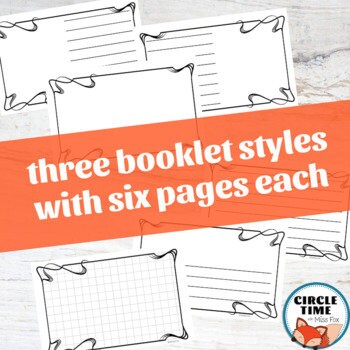 Printable Booklet Templates, Horizontal Half Sheet Writing Paper, Blank ...